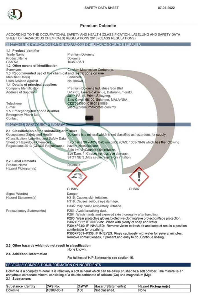 Premium Dolomite Malaysia | About Us